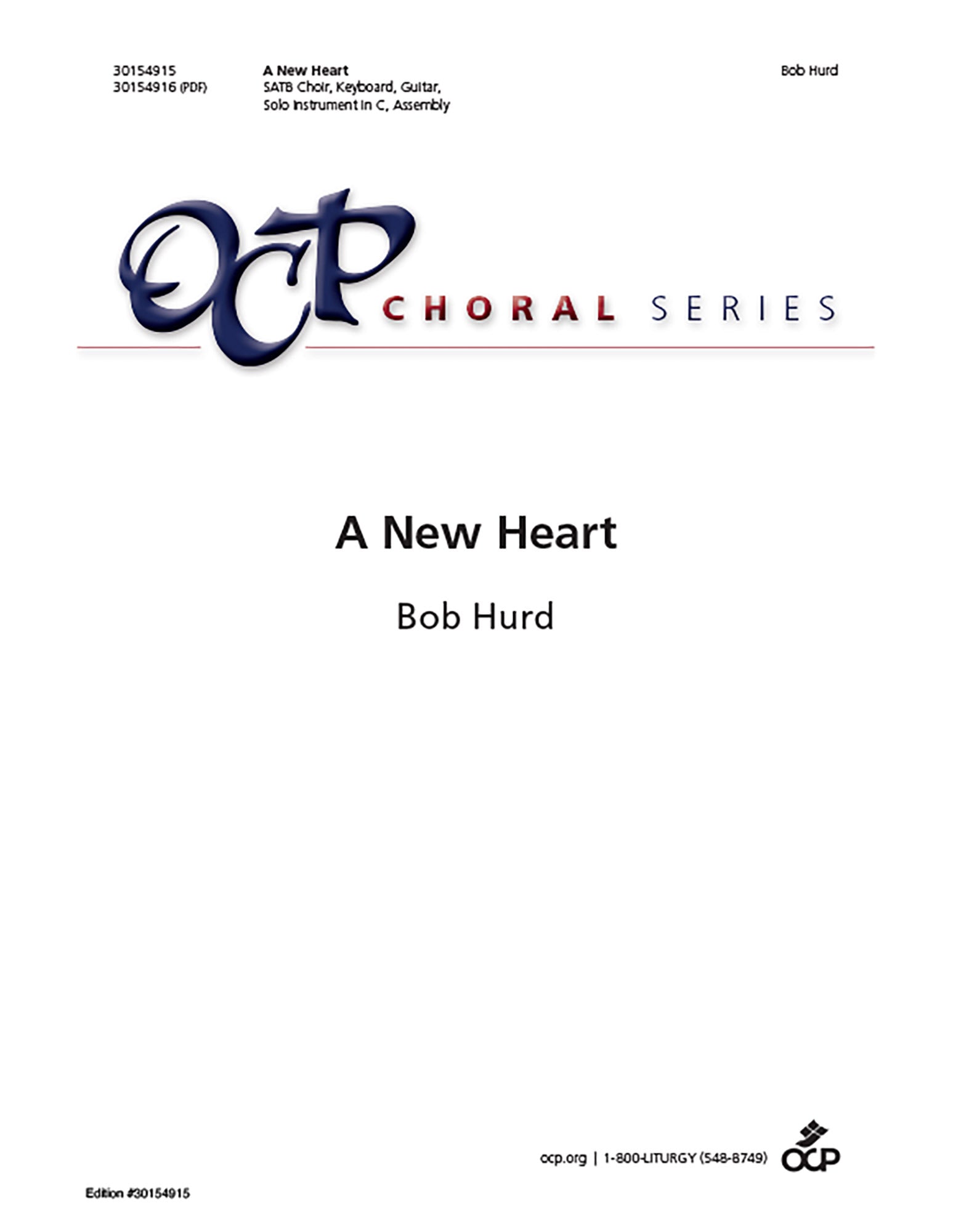A New Heart – OCP Choral Music